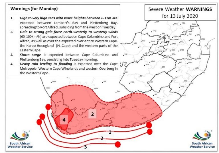 South African Weather Service Warns of Intense Cold Front with Large ... South African Weather Service Warns of Intense Cold Front with Large ...
