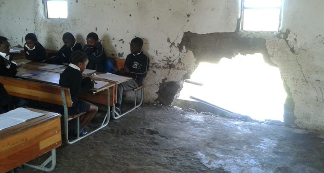 Mud classrooms in this Eastern Cape village crumbles, while building materials sit on site ...